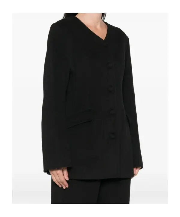 LISA YANG V-neck Single-breasted Coat