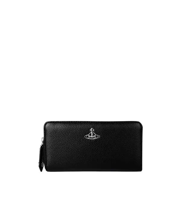 VIVIENNE WESTWOOD Saffiano Zip Round Wallet - Black