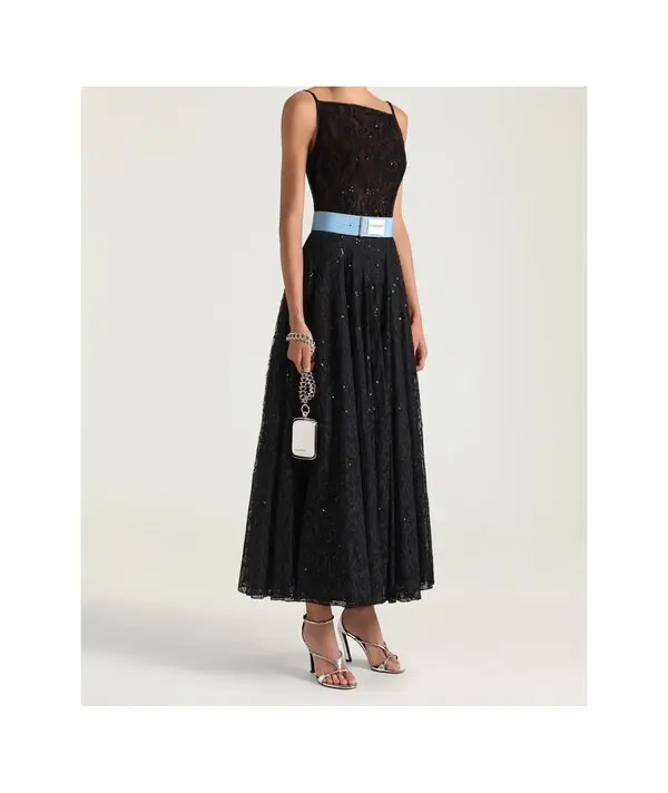 Givenchy Sliced Evening Dress In Lace And Sequins
