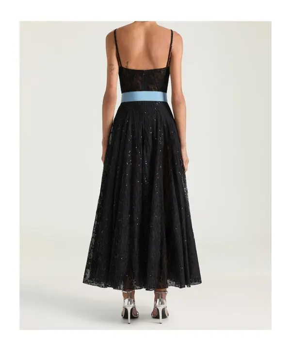 Givenchy Sliced Evening Dress In Lace And Sequins