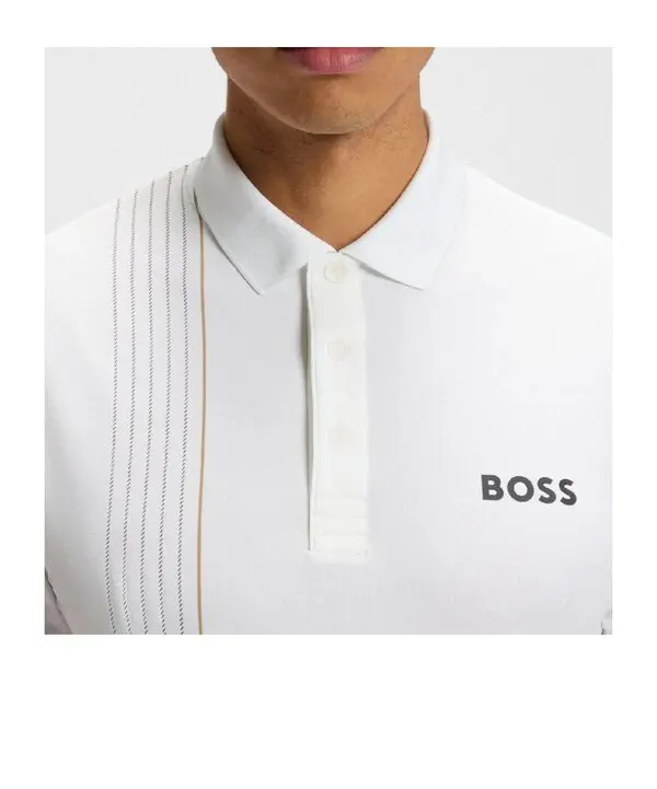 Hugo Boss Active Quick Dry Polo Shirt With Check Artwork