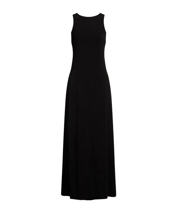Max Mara Sleeveless Crewneck Jersey Maxi Dress - Black