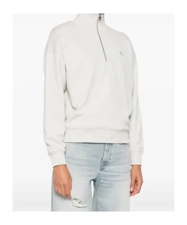 Maison Kitsuné Quarter-zip Fox-patch Sweatshirt
