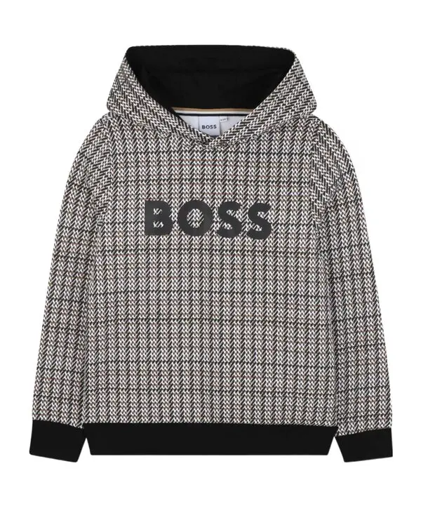 Hugo Boss Houndstooth Logo Hoodie