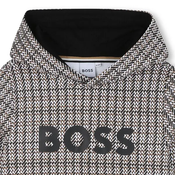 Hugo Boss Houndstooth Logo Hoodie