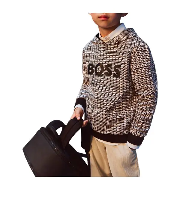 Hugo Boss Houndstooth Logo Hoodie