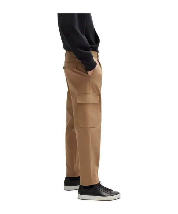 Hugo Boss Khaki Pleated Cargo Trousers