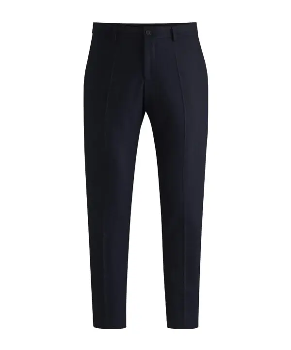 Hugo Boss Centercrease Tapered Tailored Trousers - Blue