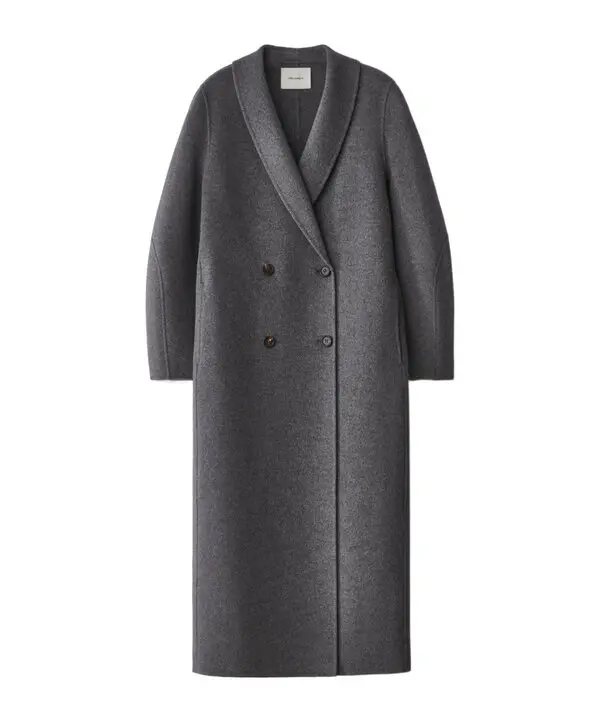 LISA YANG Double-breasted Shawl-lapel Coat - Grey