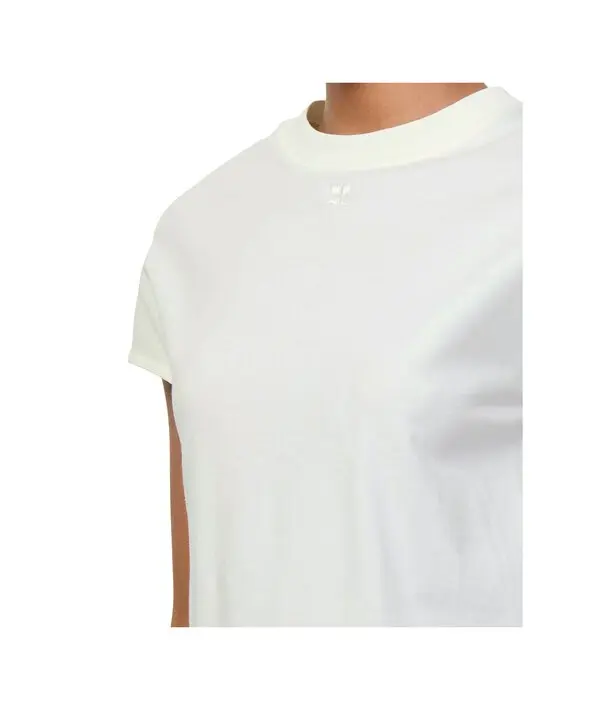COURREGES Oversized Crew Neck T-shirt - White