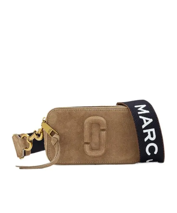 Marc Jacobs Snapshot Bag In Felted Suede - Hazelnut