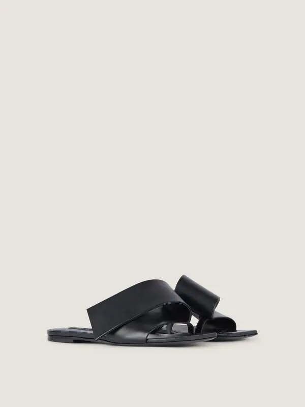Givenchy Sliced Square Flat Sandals In Leather