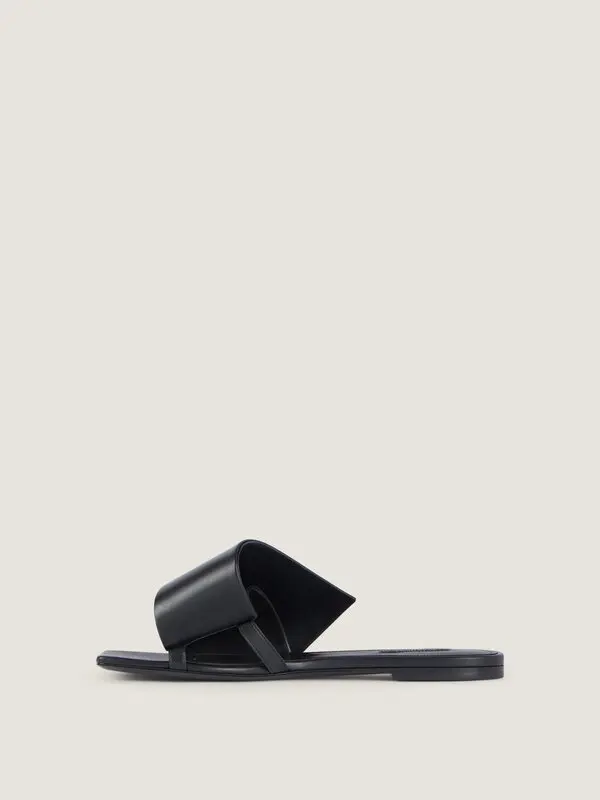 Givenchy Sliced Square Flat Sandals In Leather