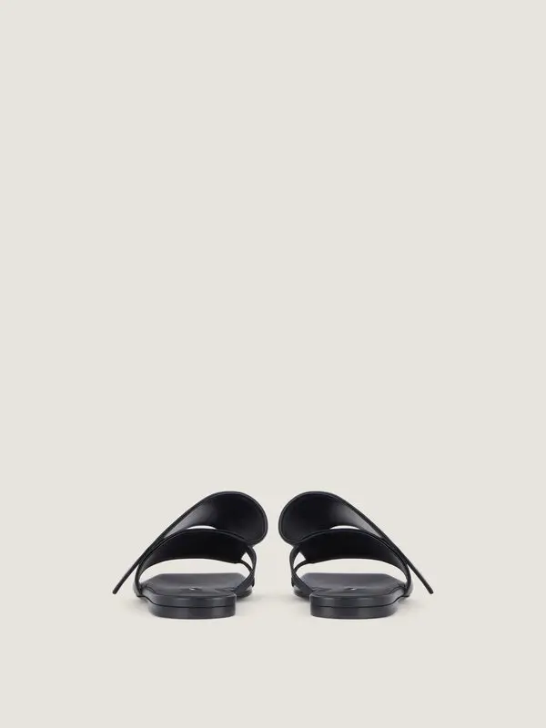 Givenchy Sliced Square Flat Sandals In Leather