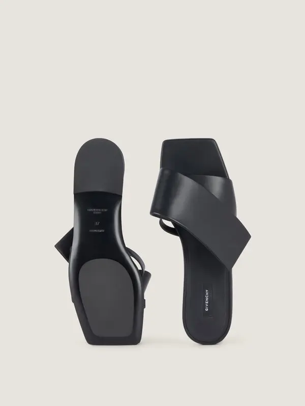 Givenchy Sliced Square Flat Sandals In Leather