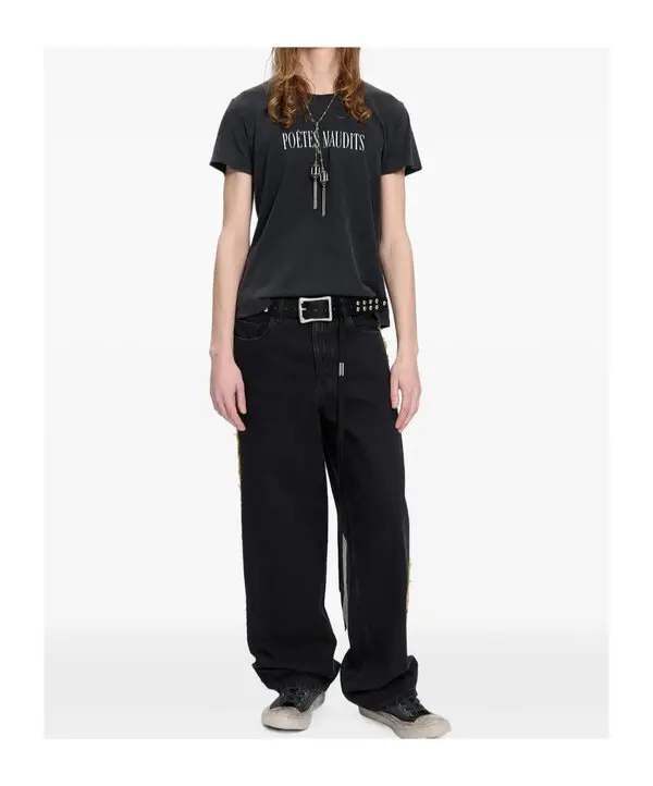 ANN DEMEULEMEESTER Slogan-print Washed-out T-shirt