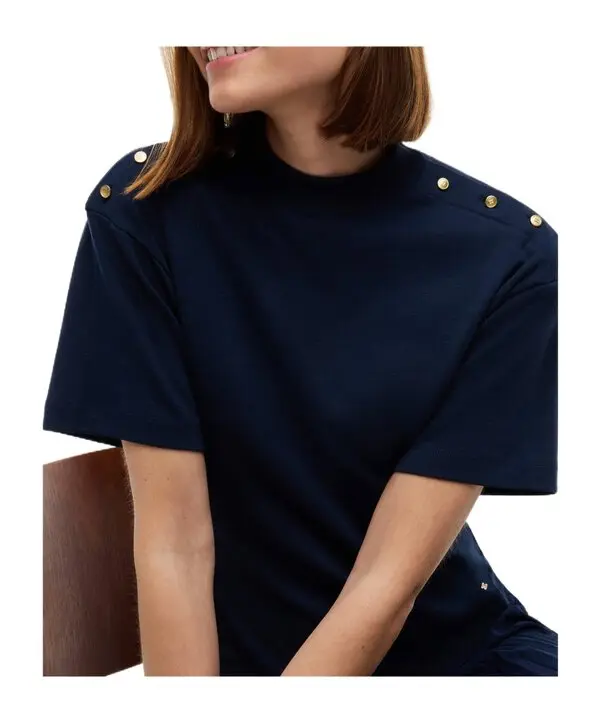 Tommy Hilfiger Two-piece Set: High-neck Top With Shoulder Buttons And Pleated Midi Skirt