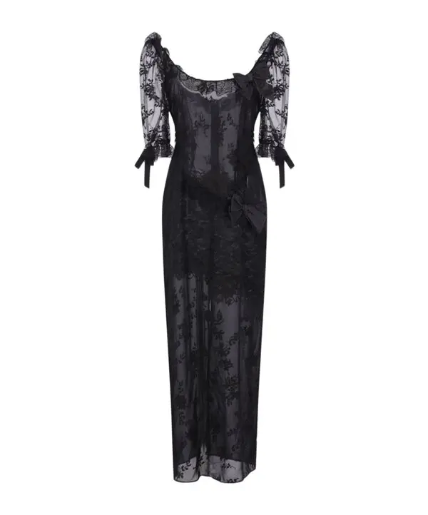 Alessandra Rich Long-sleeved Dress - Black
