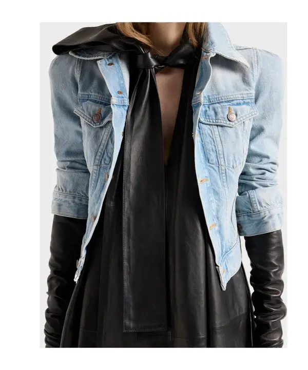 7 For All Mankind Faux Leather Ruffle Dress