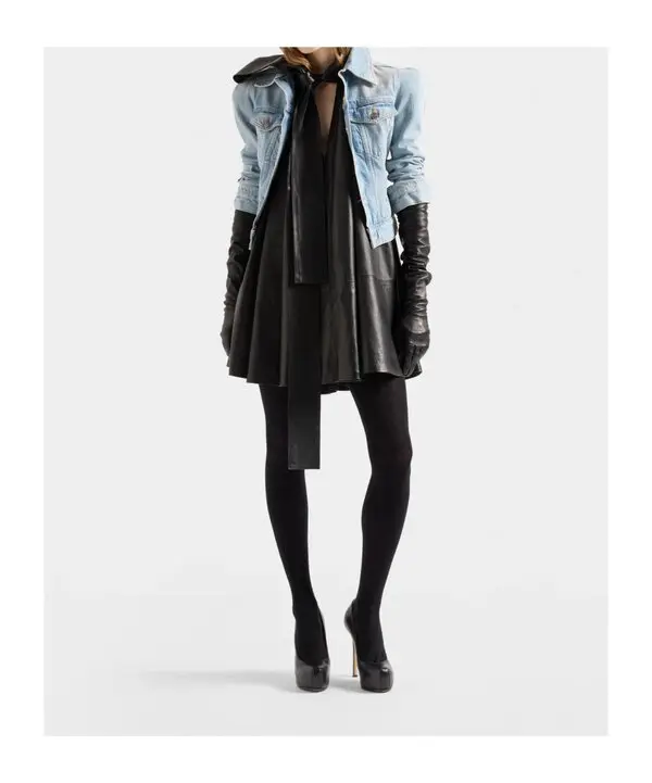 7 For All Mankind Faux Leather Ruffle Dress