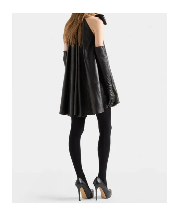 7 For All Mankind Faux Leather Ruffle Dress