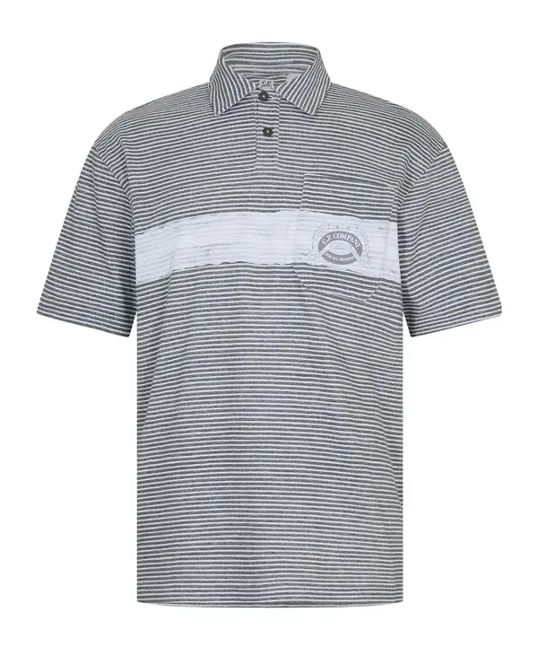 C.P. COMPANY Shortsleeve Striped Polo Shirt