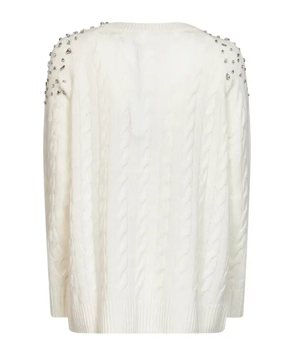ERMANNO FIRENZE Embellished Cable-knit Sweater