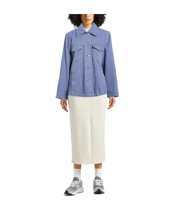 GANNI Striped Denim Jacket