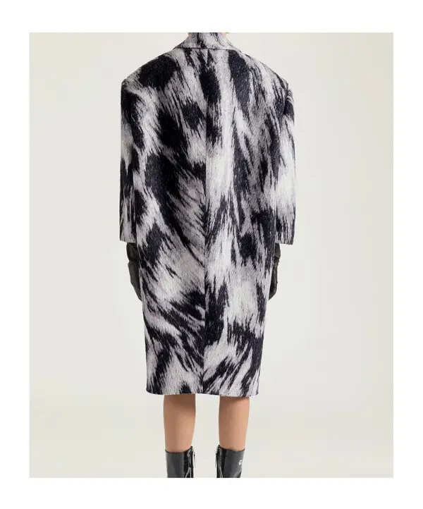 Givenchy Coat In Wool Jacquard With Animal Print