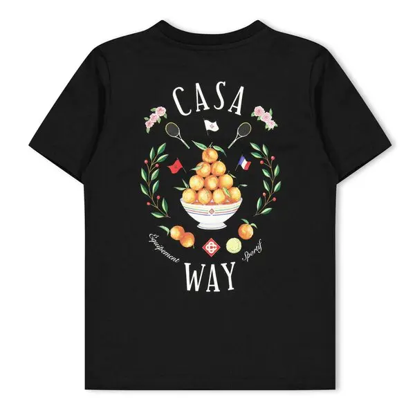 Casablanca Printed Cotton T-shirt - Black