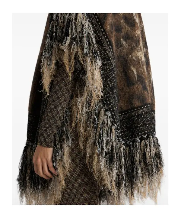 Etro Mohair-blend Jacquard Cape
