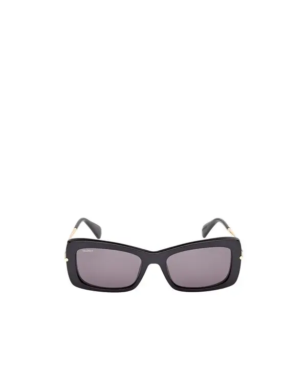 Max Mara Rectangular Frame Sunglasses - Bright Black