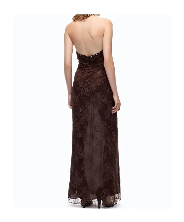 Pinko Lace-overlay Halterneck Maxi Dress