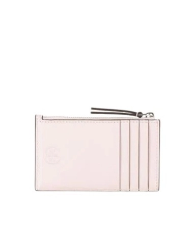 Tory Burch Solid Color Leather Card Holder - Pink