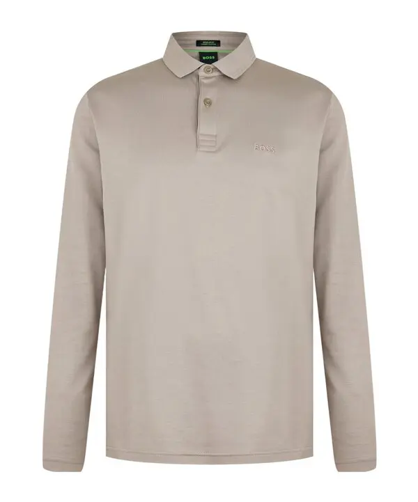 Hugo Boss Long Sleeve Polo Shirt - Nude