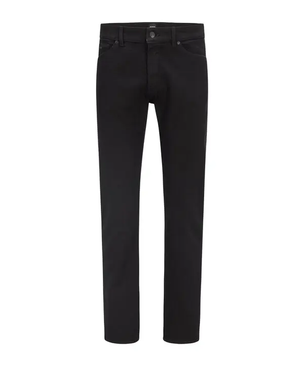 Hugo Boss Solid Color Straight Leg Jeans - Black