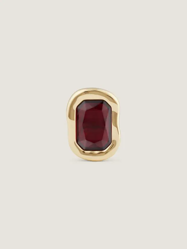 Givenchy Sculptural Crystal Ring In Metal And Crystal
