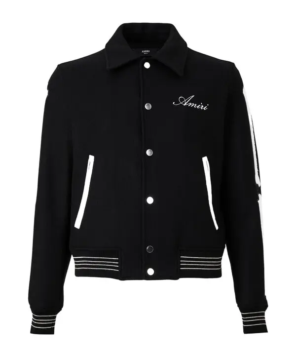 Amiri Collared Varsity Jacket - Black