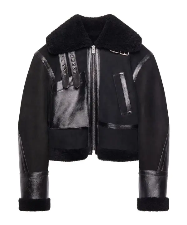 Givenchy Aviator Jacket In Shearling - Black