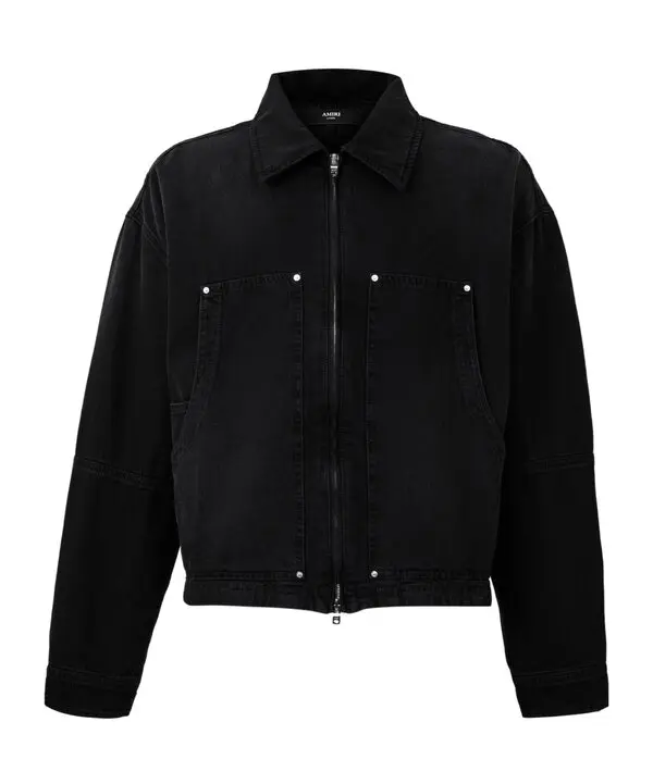 Amiri Cropped Collared Jacket - Black
