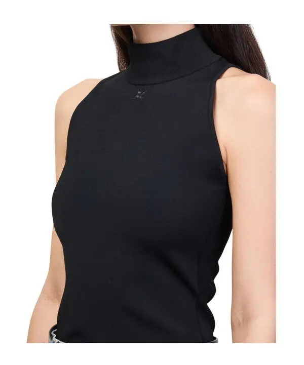 COURREGES Heritage Knit Top With Mock Neck