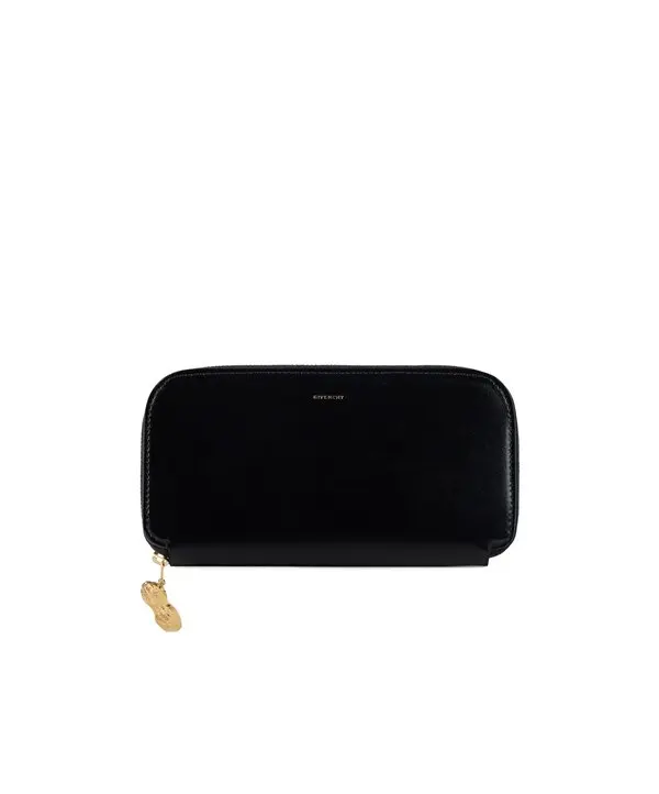 Givenchy Lucky Charms Zipped Wallet In Box Leather - Black
