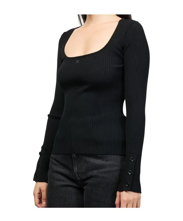 COURREGES Heritage Rib Knit Top