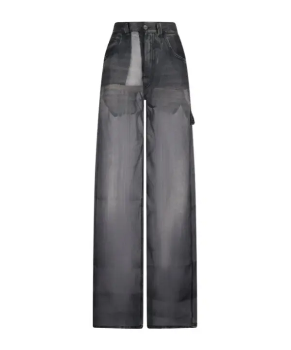 HAIKURE Winona Sheer Organza Wide Leg Pants - Black