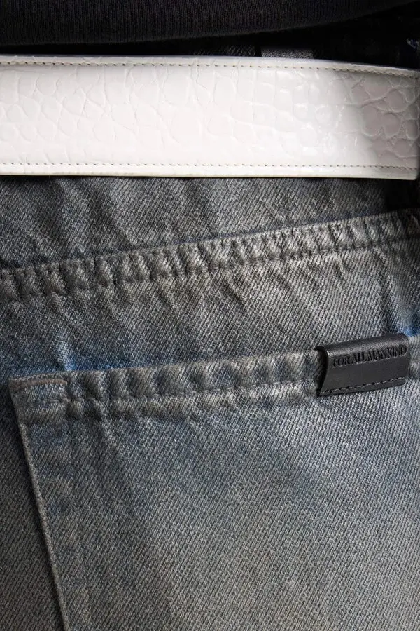 7 For All Mankind Contrastpanel Denim Maxi Skirt