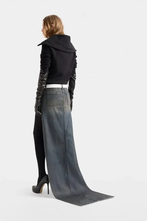 7 For All Mankind Contrastpanel Denim Maxi Skirt