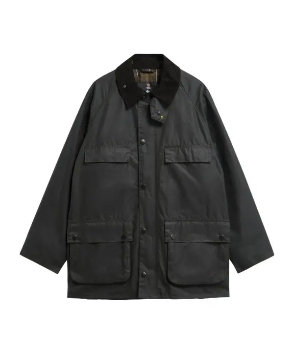 Barbour Cordcollar Waxed Utility Jacket - Sage Green