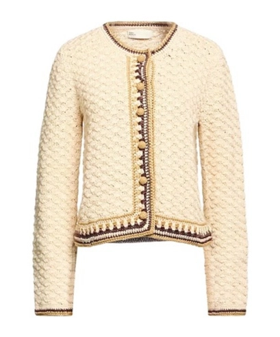 Tory Burch Long Sleeves Cardigans - Nude