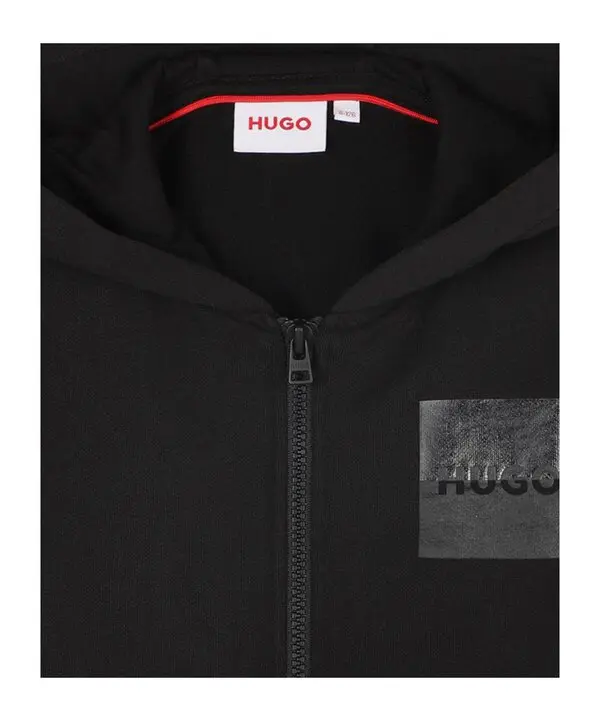 Hugo Boss Zipper Hooded Sweatshirt With Logo Detail