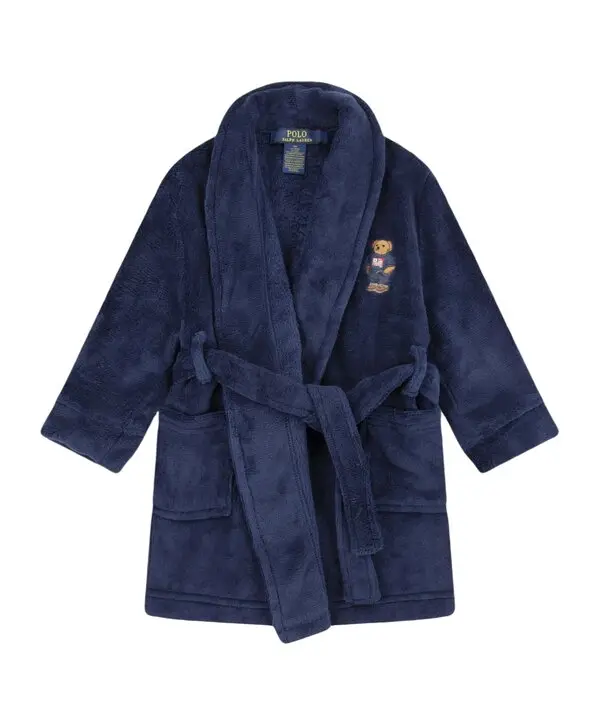 Polo Ralph Lauren Teddy Bear Appliqué Bathrobe - Navy Blue